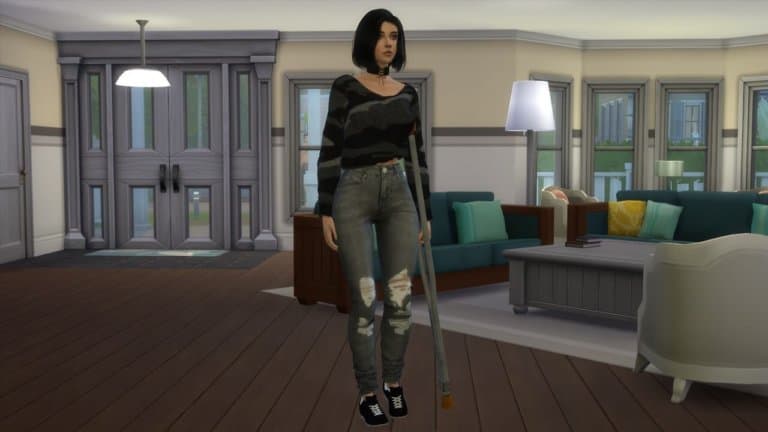 Crutches Accessory + Poses - Sims4File