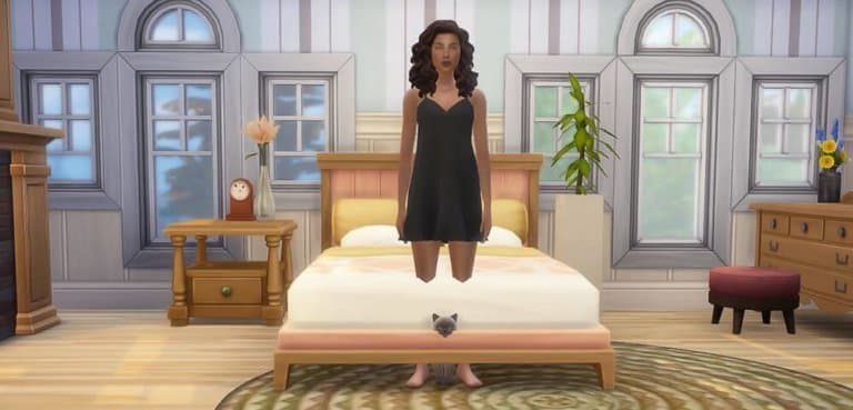 Sleepy Times - Poses on bed for human and cat - Sims4File