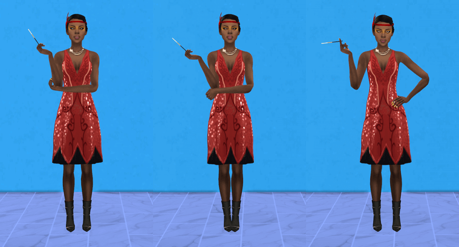 Fume-cigarette et son pack de poses - Sims4File