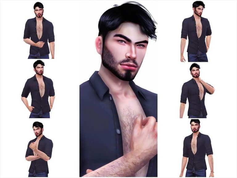 Male Modeling Poses set 1 - Sims4File