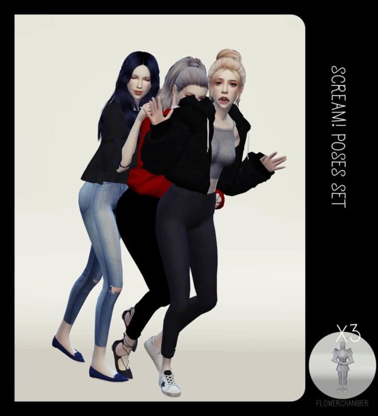 SCREAM! HALLOWEEN POSES SET - Sims4File