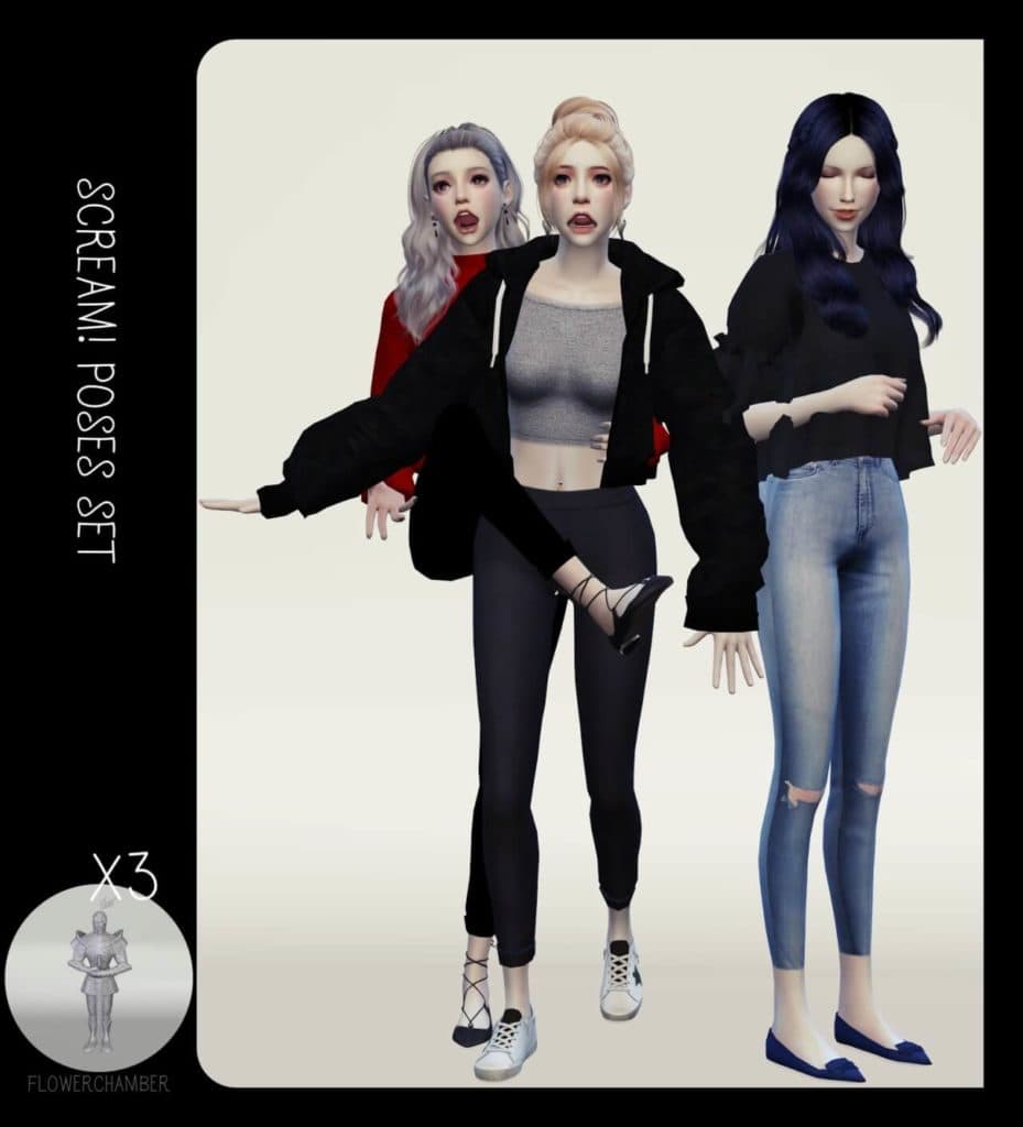 SCREAM! HALLOWEEN POSES SET - Sims4File