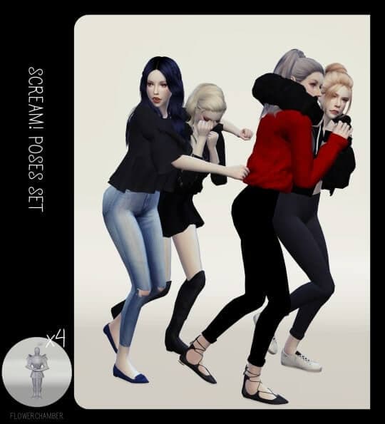 SCREAM! HALLOWEEN POSES SET - Sims4File